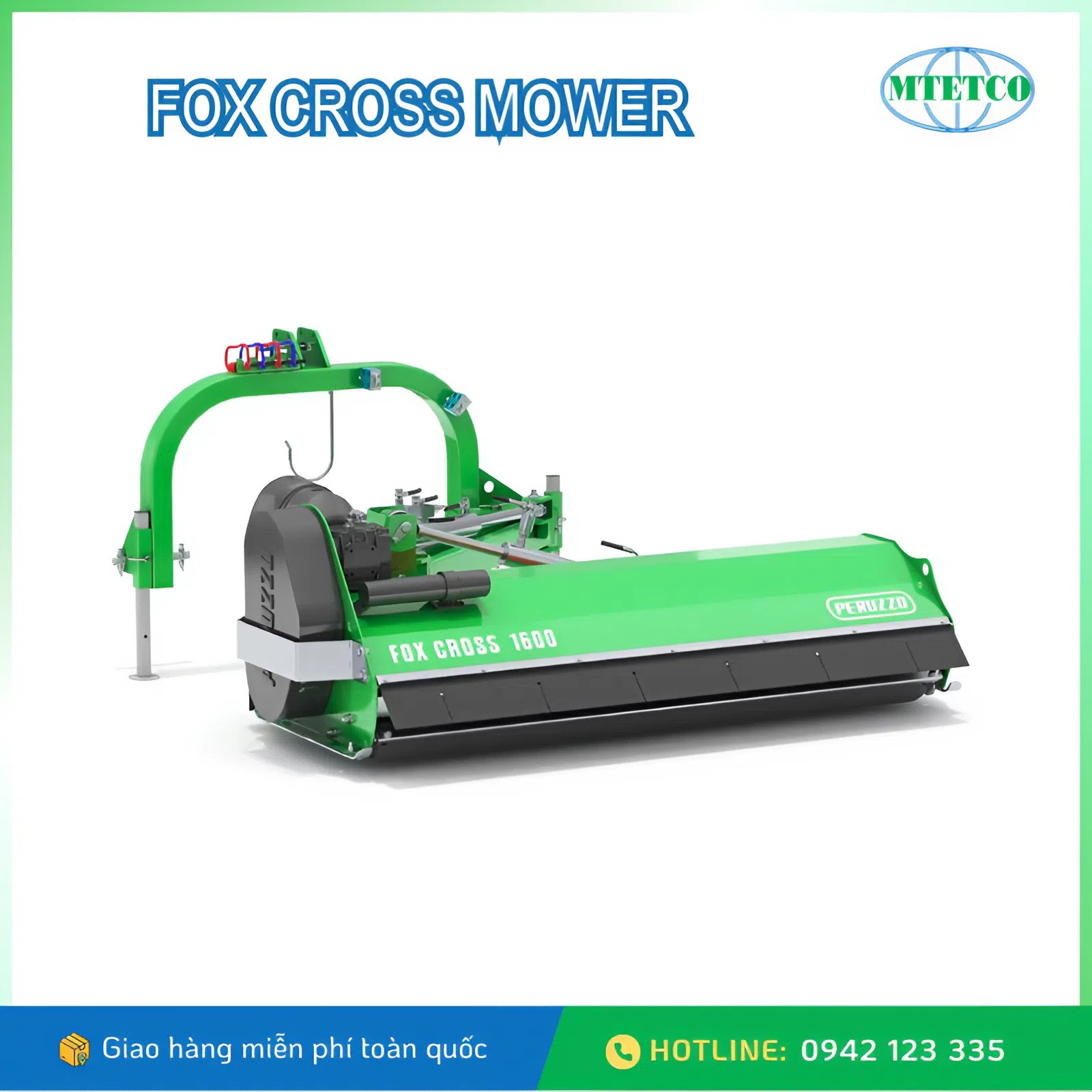 Máy cắt cỏ gắn sau đầu kéo Fox Cross | Mtetco